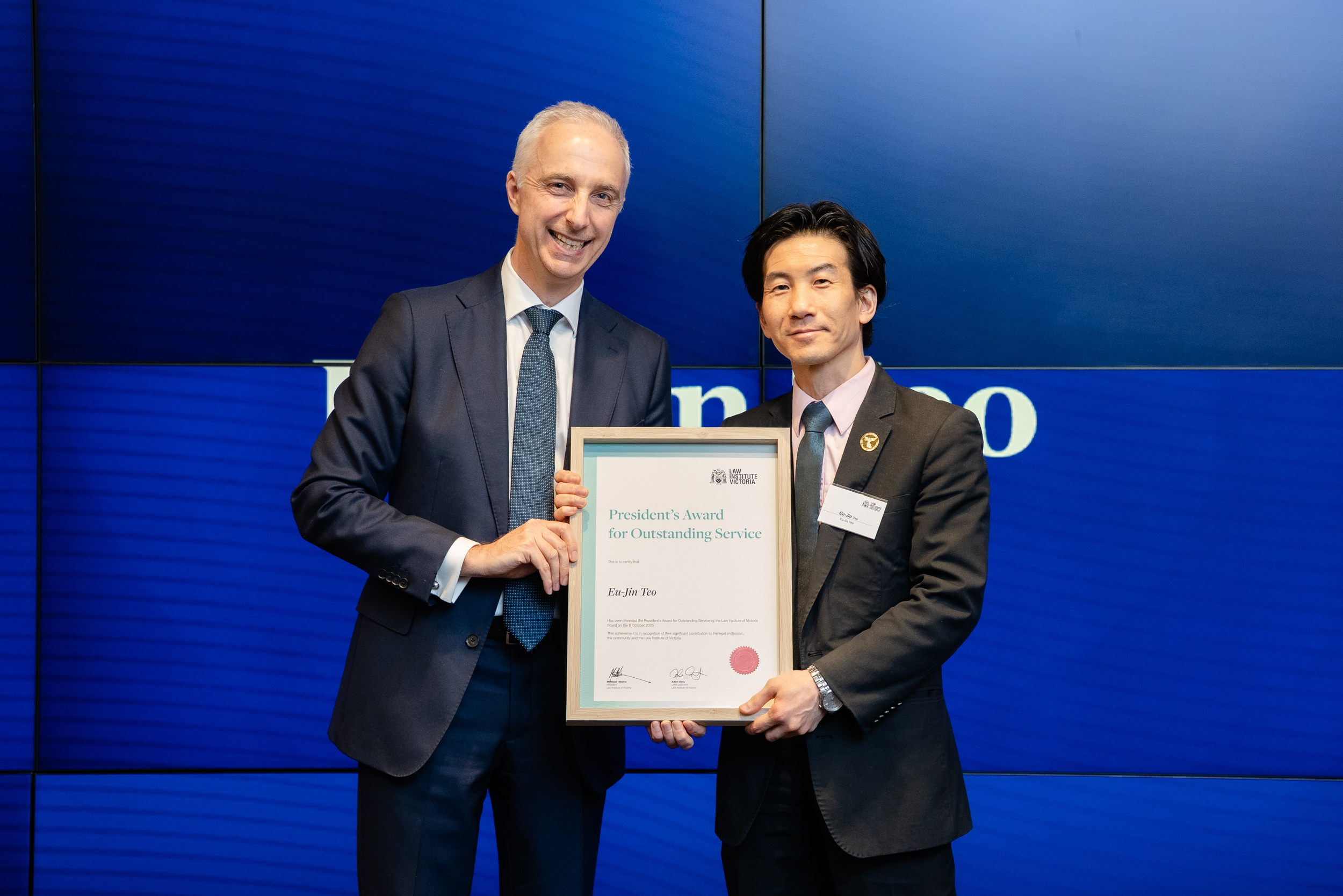 Law Institute of Victoria's President's Award for Outstanding Service